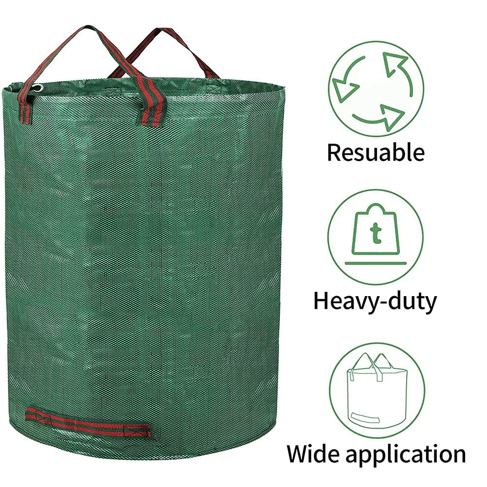 79.2 Gallon Garden Leaf Bags Yard Lawn Reusable Yard Waste Bag Heavy ...