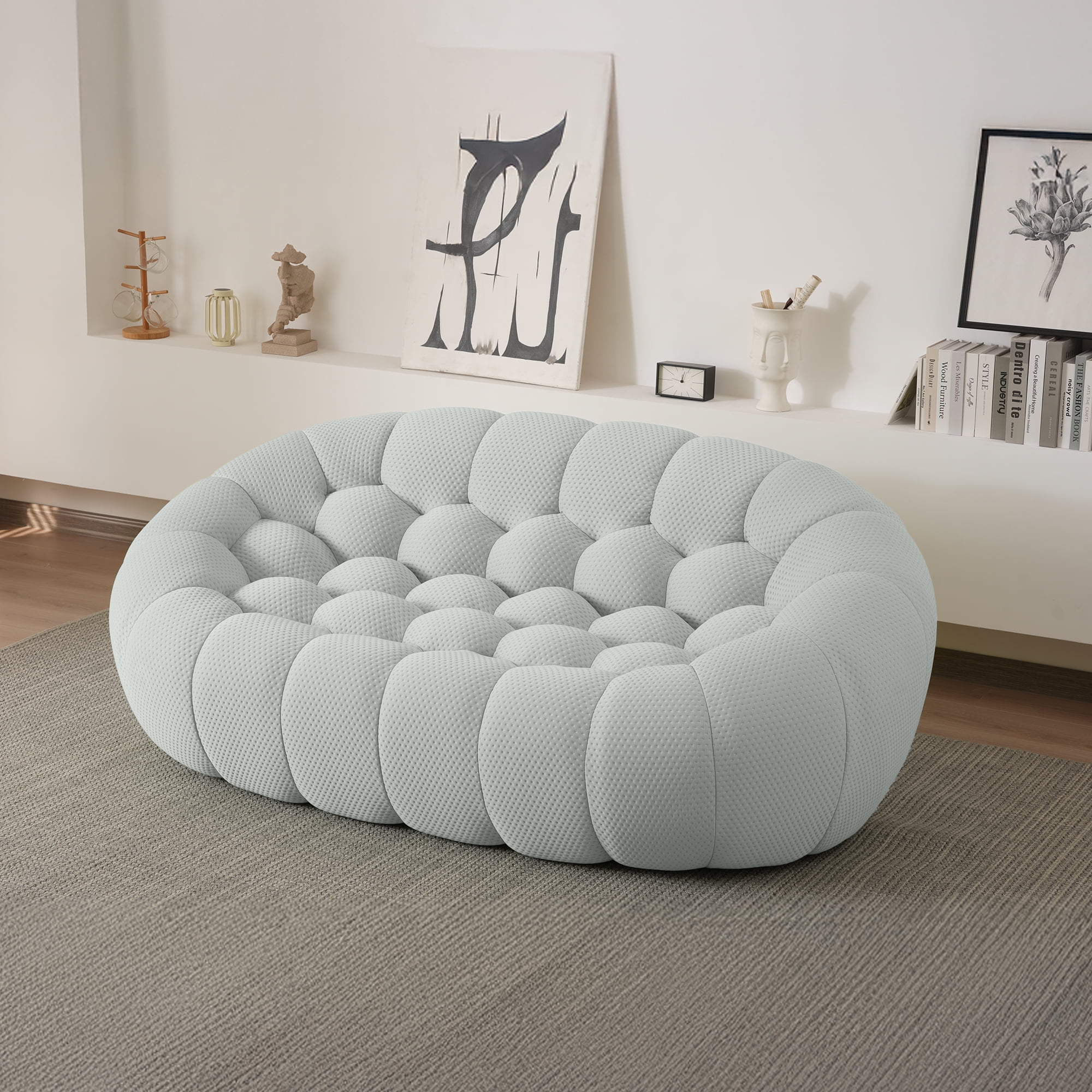 79.53" Bubble Couch Modern, Oversized Curved Couches, Lazy Floor Sofa ...