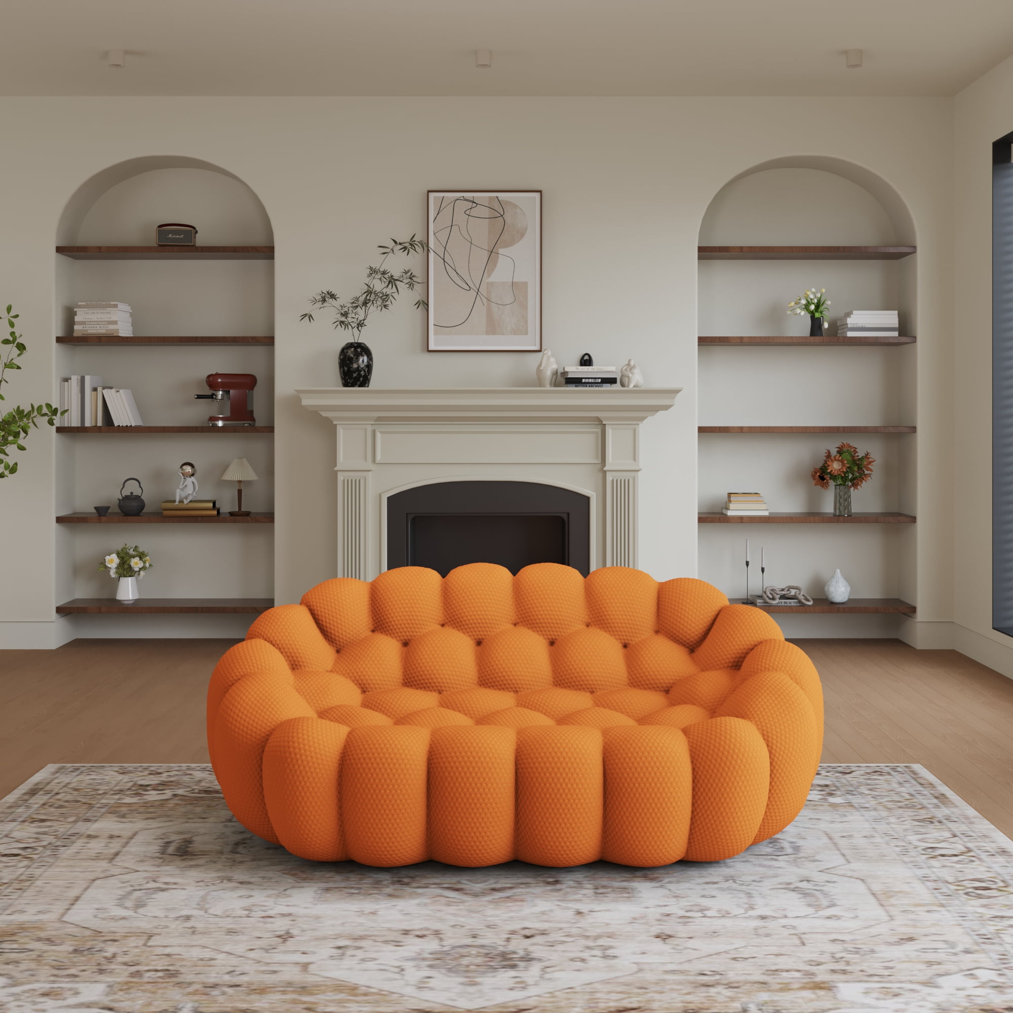 80" Bubble Couch Modern, Oversized Curved Couches, Lazy Floor Sofa ...