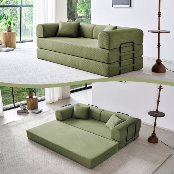 79'' Boneless Convertible Sofa Bed, Foldable Sleeper Couch with ...