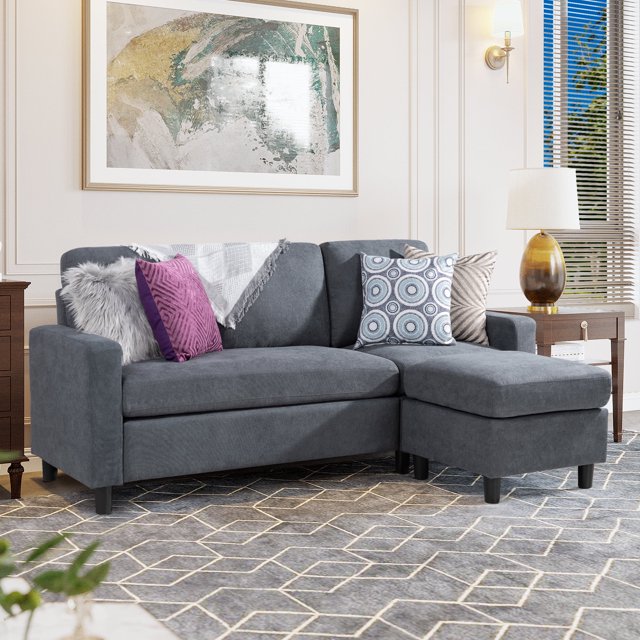 "Walsunny 79"" Convertible Sectional Sofa, L Shaped Couch with ...
