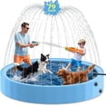 79'' Dog Pool with Sprinkler, Foldable Dog Pools for Large Dogs, 2-in-1 ...