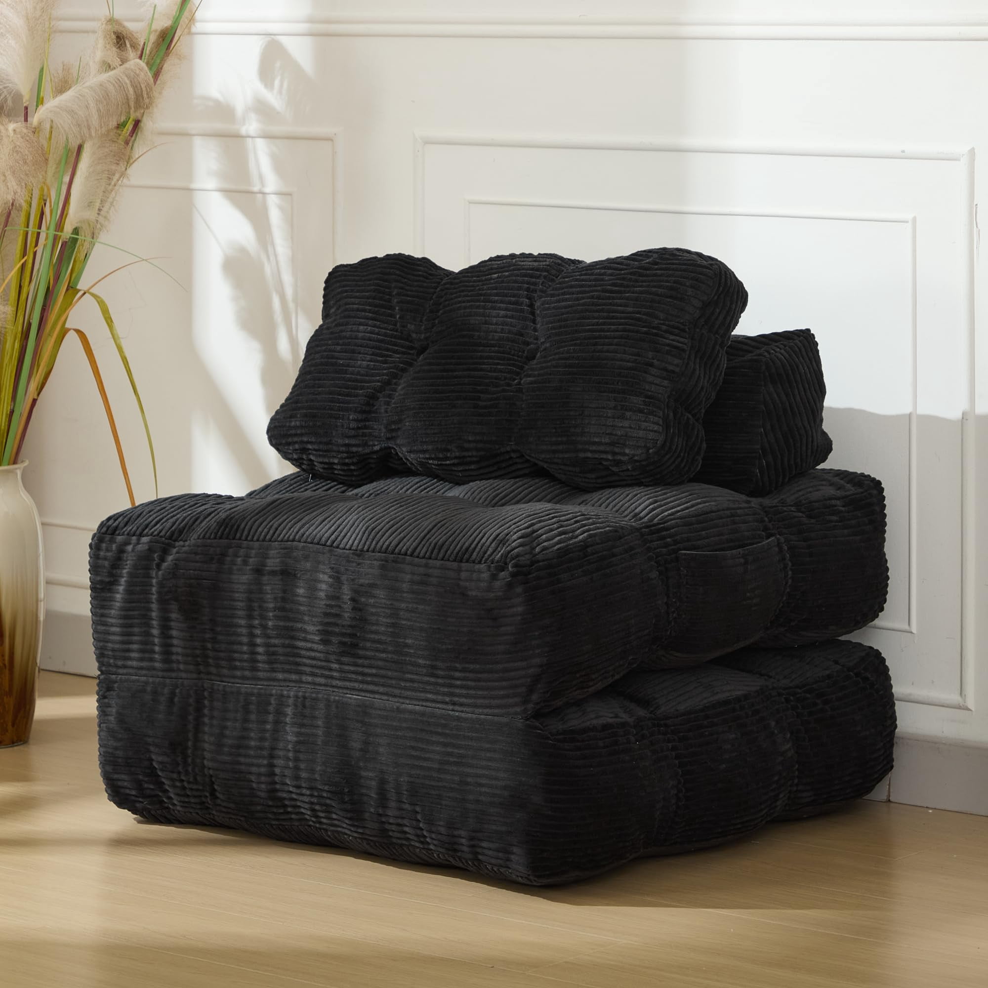 79" Folding Sofa Bed, Single Convertible Sleeper Chair with Pillow ...