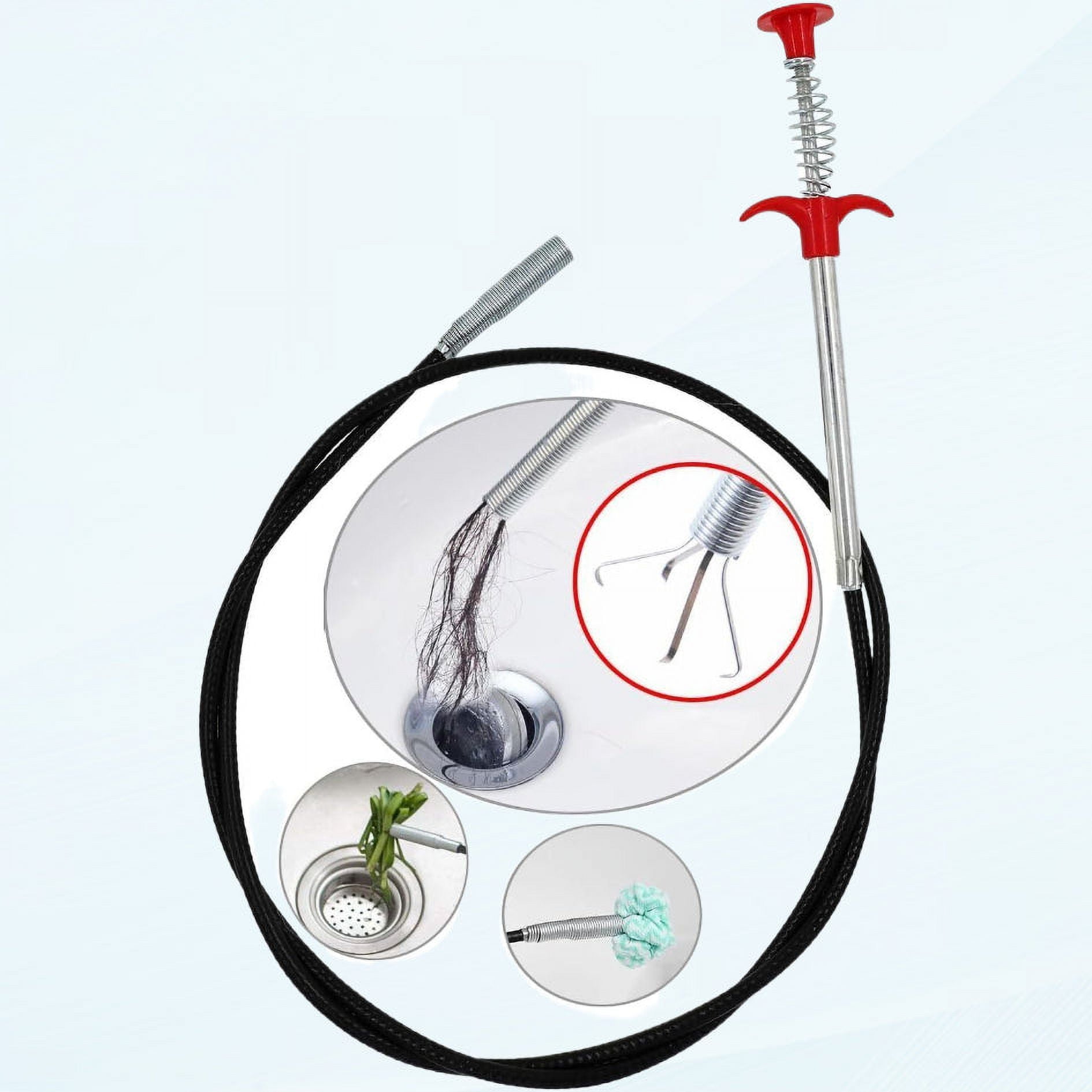 79 Inch Sink Snake, 4 Prong Claw Collecting Tool, Plumbing Snake Tool ...