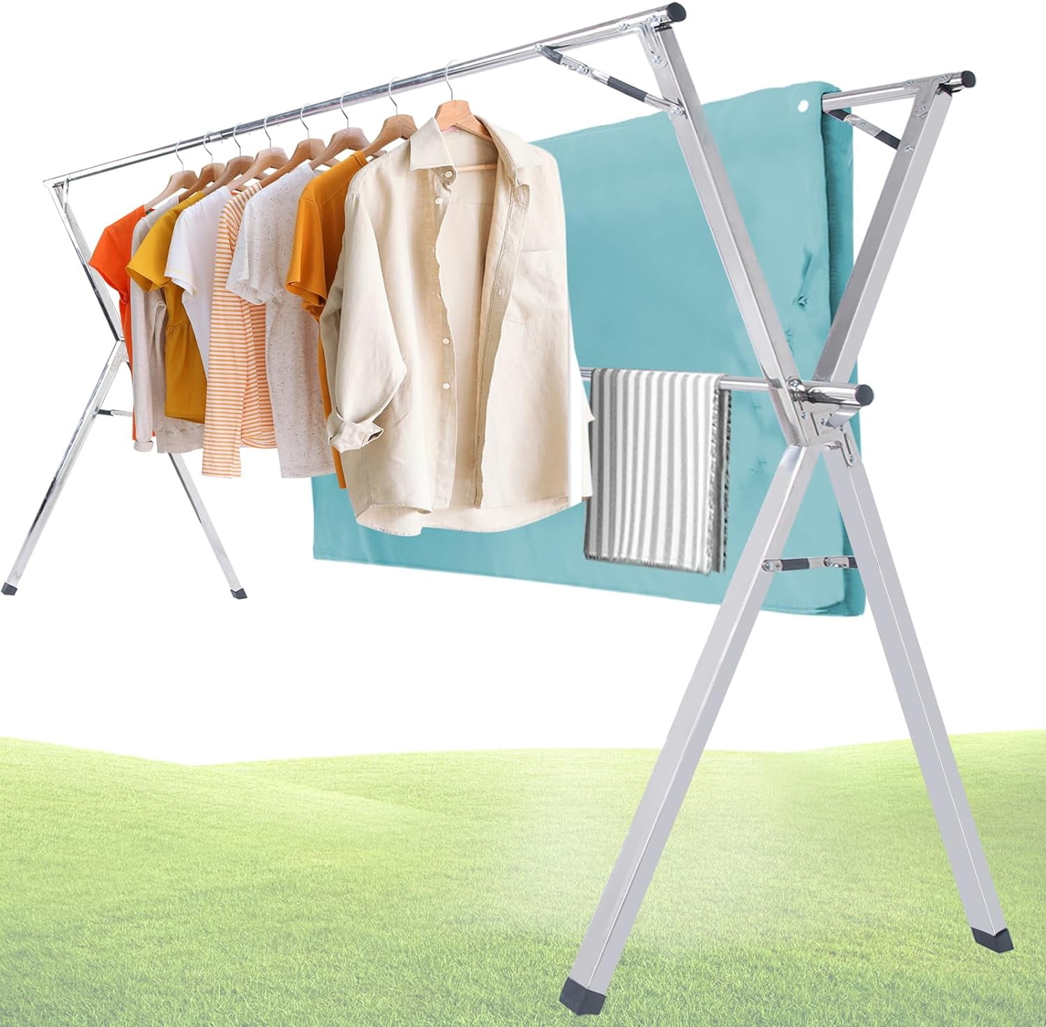 79 Inches Clothes Drying Rack Outdoor,Stainless Steel Laundry Drying ...
