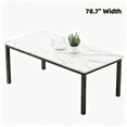 79" Industrial Dining Table for 4-6 People, Rectangular Wood Table with ...