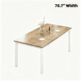 79" Industrial Dining Table for 4-6 People, Rectangular Wood Table with ...