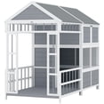 79"L Large Dog House Outdoor, Wooden Dog Kennel with Porch, Storage ...