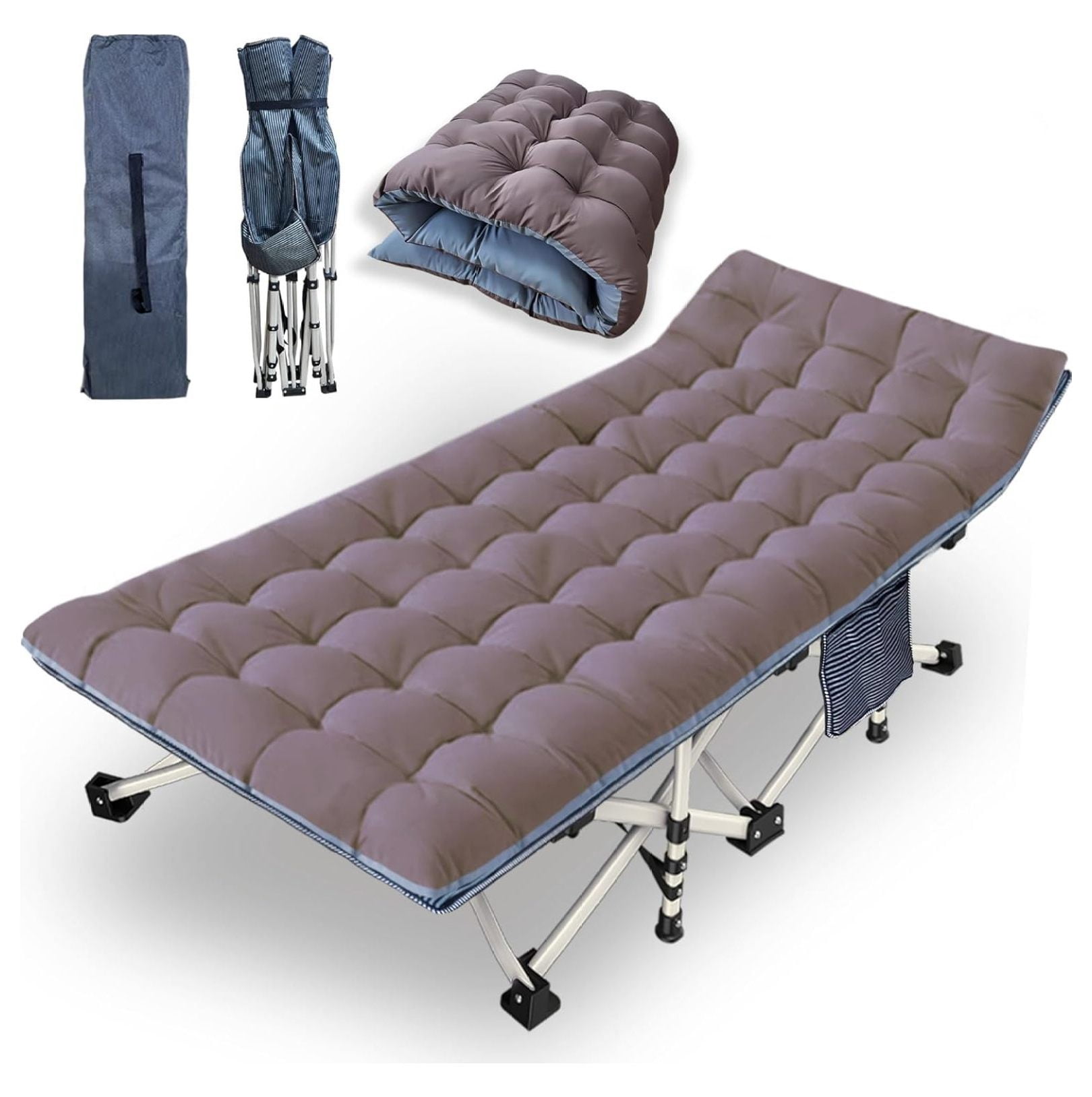 79" L x 32" W x 18" H Oversize XXL Camping Cot with Mattress ...