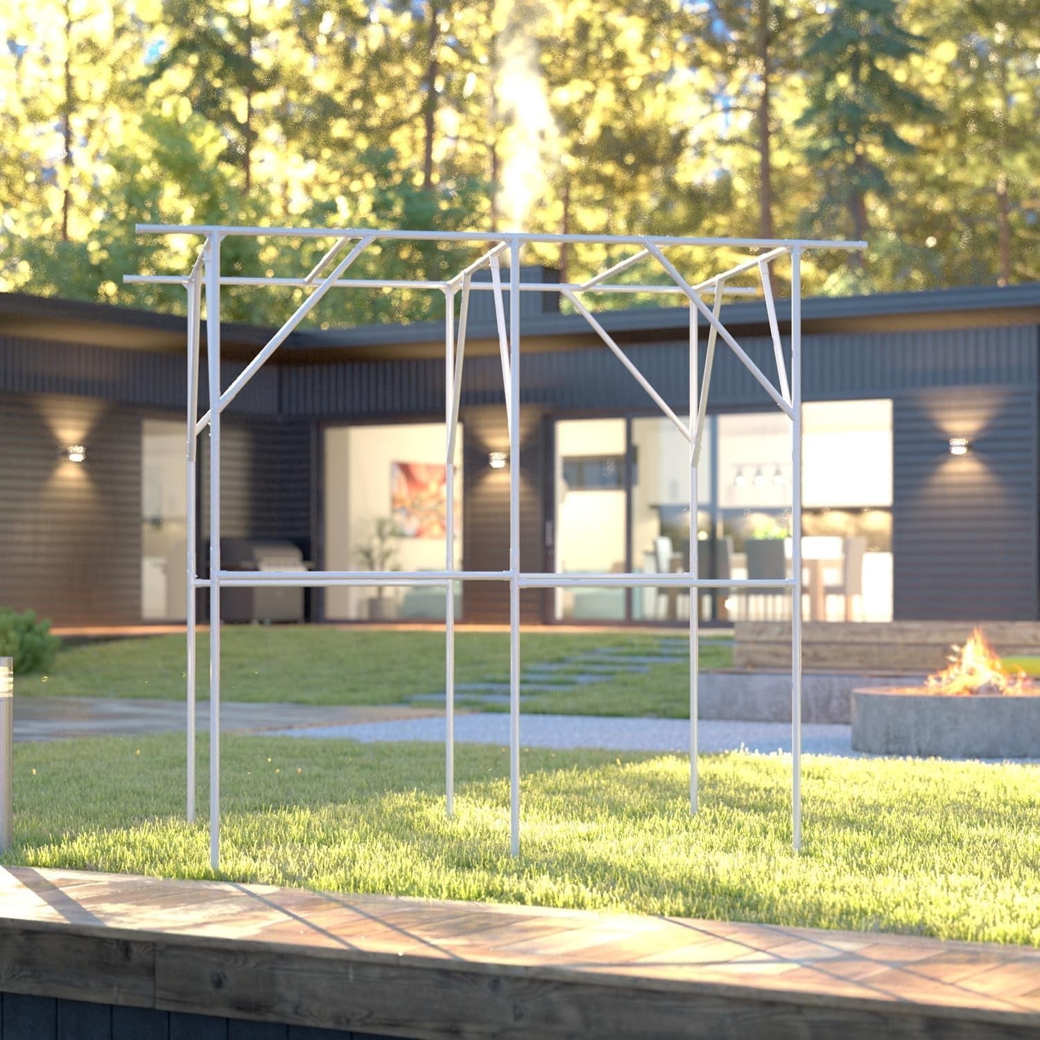 79'' L x 59'' W x 79'' H Grape Vine Support Arch Arbor Arbour Gazebo ...