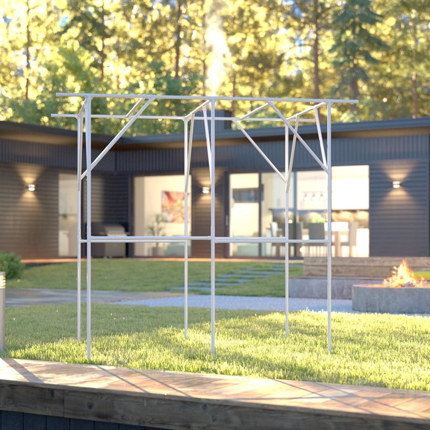 79'' L x 59'' W x 79'' H Grape Vine Support Arch Arbor Arbour Gazebo ...