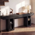 79" Long Console Table with Outlet in Rustic Brown, Heavy Duty MDF ...