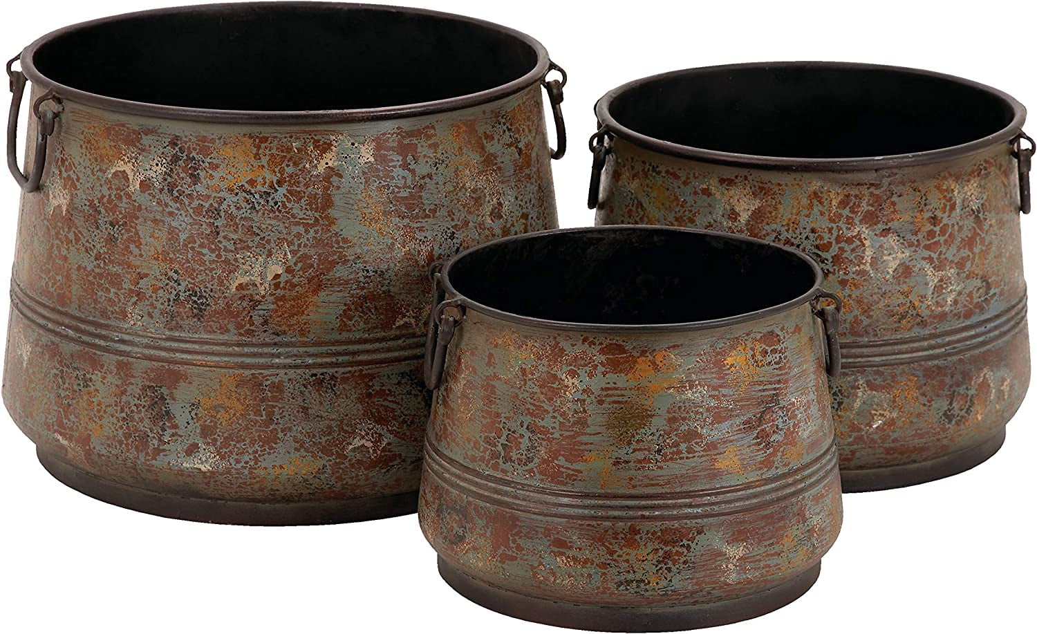 79 Metal Indoor Outdoor Planter Distressed Bucket Style Small Planter ...