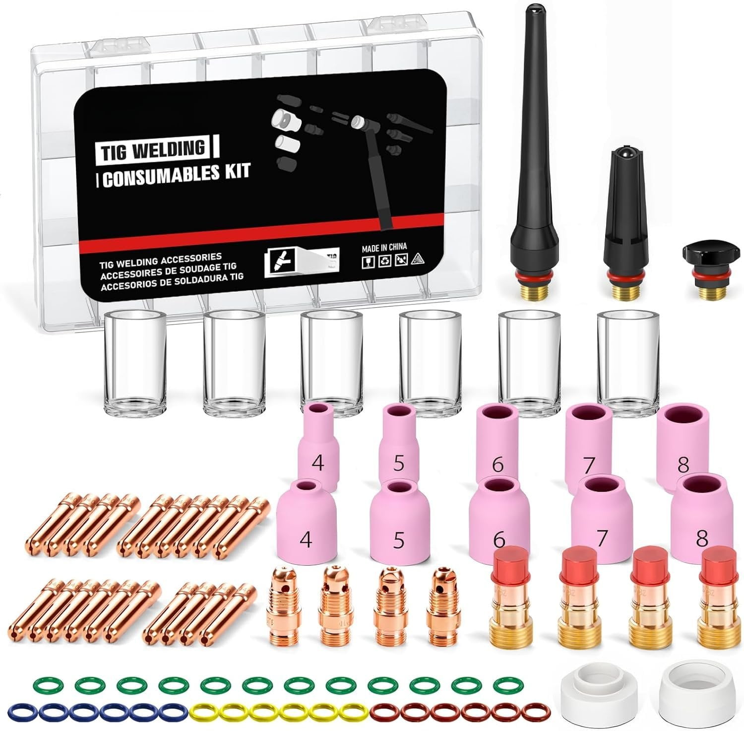 79 count TIG ing Accessories Kit Gas Lens #1012 lass Cup For WP-17/18 ...