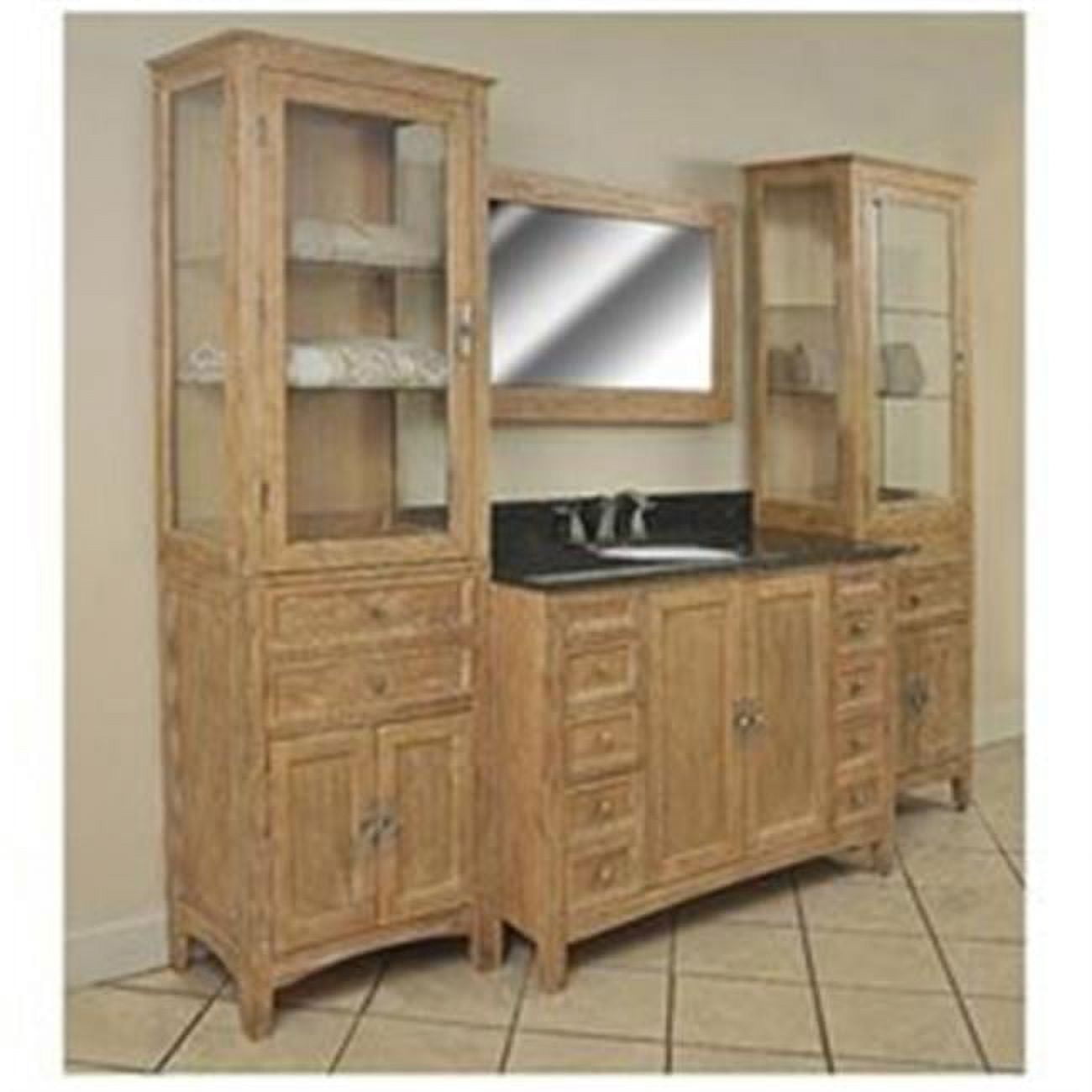 79 in. Single Basin Vanity in Oak Glaze Finish - Midnight Black- Linen ...