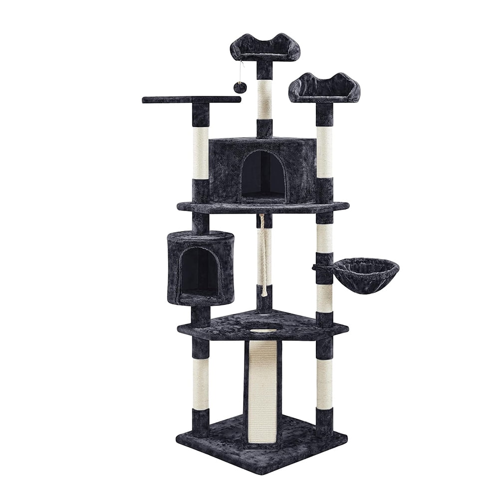 79 inch Multi-Level Cat Tree Kitty Pet Play House Large Cat Tower ...