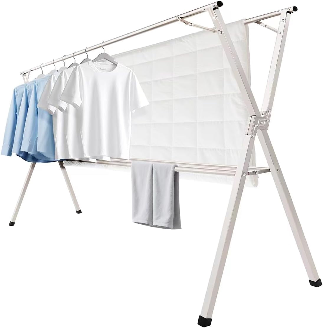 79 inches Foldable Clothes Drying Rack, Heavy Duty Stainless Steel ...