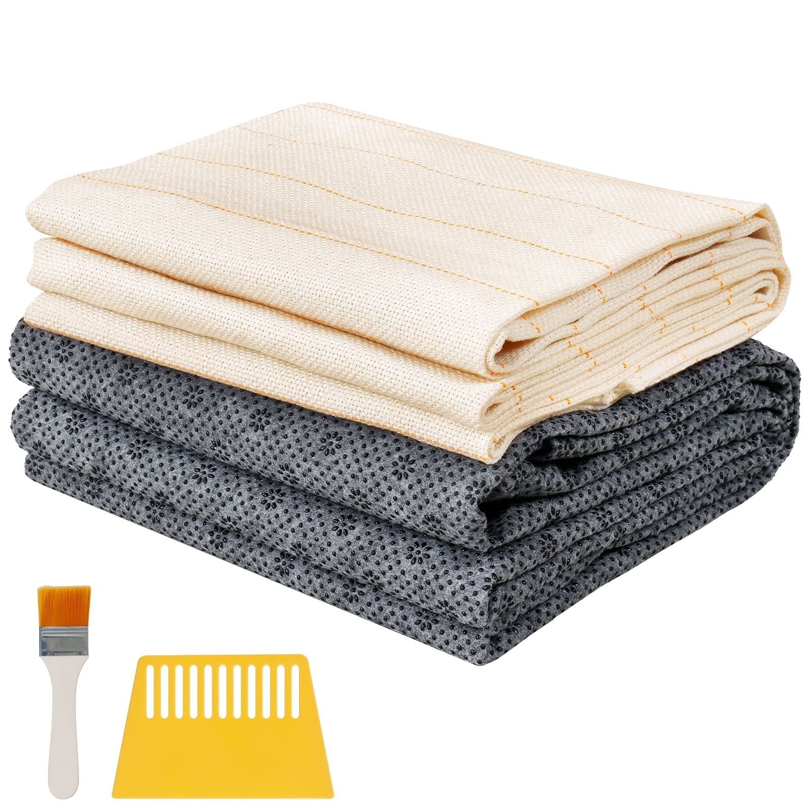 "Rug Tufting Kit with Durable 79""x59"" Tufting Cloth, Yellow Marked ...