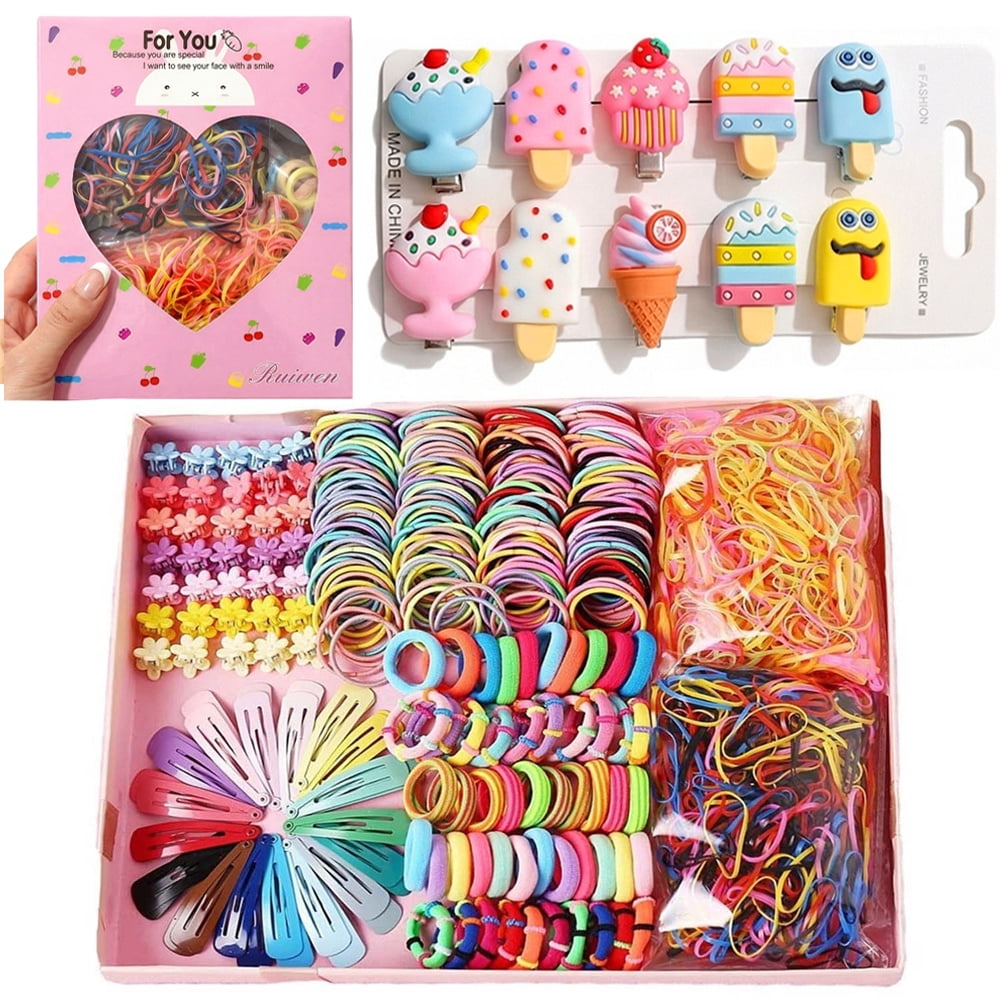 Sunvo Girls Hair Accessories Kit, 790 PCS, clips, ties & loops ...