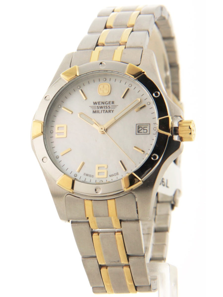 79093 Women's Military Elite Silver Dial Two Tone Steel Watch - Walmart.com
