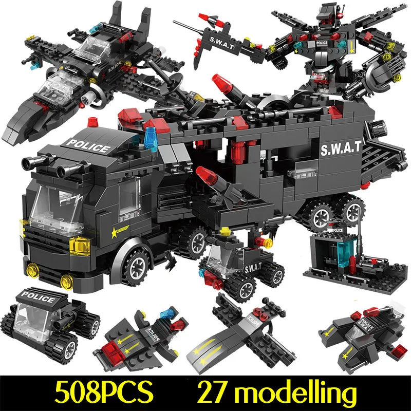 792 Pcs City Police Station Car Building Blocks For City SWAT Team ...