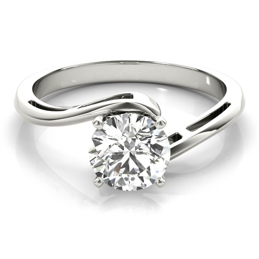 Zyne Jewel 1.9 Ct Brilliant Round Cut Solitaire Diamond Ring - Lab-Created Diamond in 14K White ...