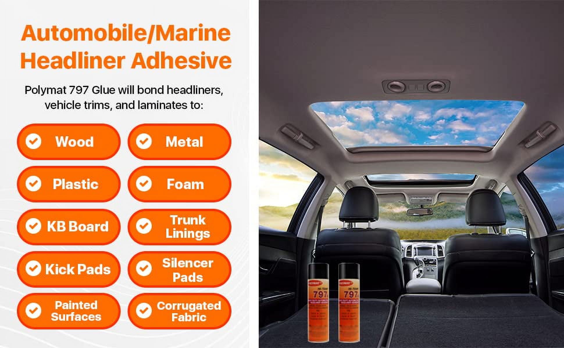 797x Hi Temp Spray Adhesive Can high Temperature Headliner Glue 220F (1 ...