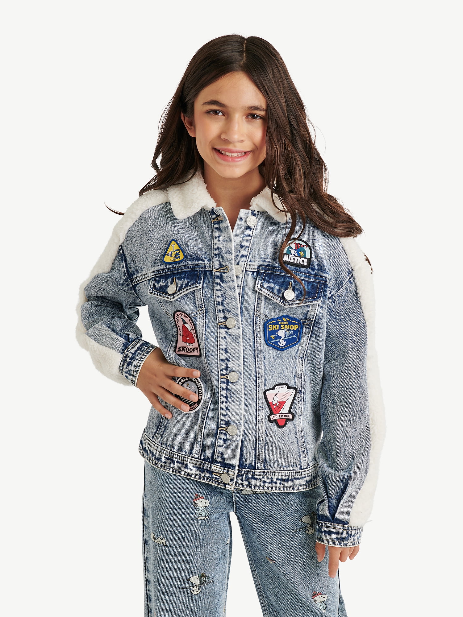 Justice x Snoopy Girls Jacket with Patches, Sizes XS -XLP - Walmart.com