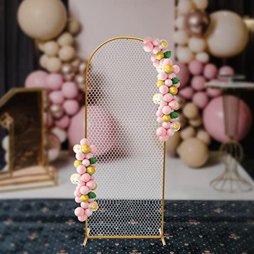 79Inch Wedding Arch Backdrop Stand Square Gold Mesh Wall Stand Arch ...