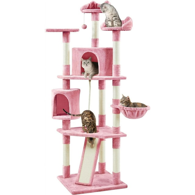 79in Cat Tree Multi Level Cat Tower With Scratching Posts For Indoor