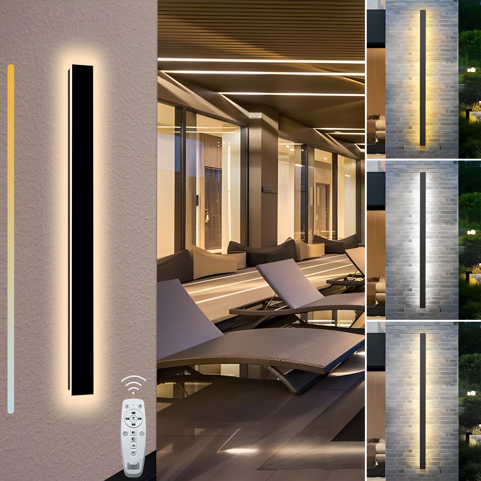 79in Dimmable LED Long Wall Lamp Waterproof IP65 Ourdoor Wall Light for ...