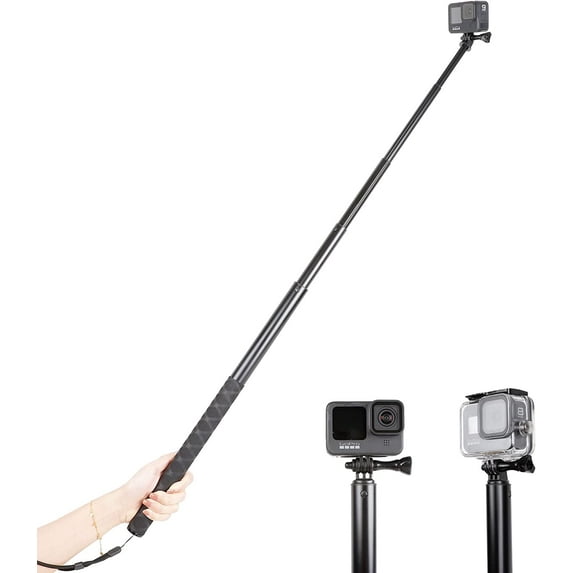 79inch Long Selfie Stick for GoPro 13/12 11 10 9 8 7 6 5 Blcak 4 Silver ...