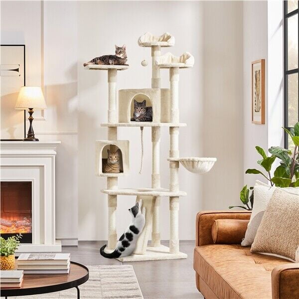 79inch Multi-Level Cat Trees Cat Tower Bed Furniture for Indoor Cats ...