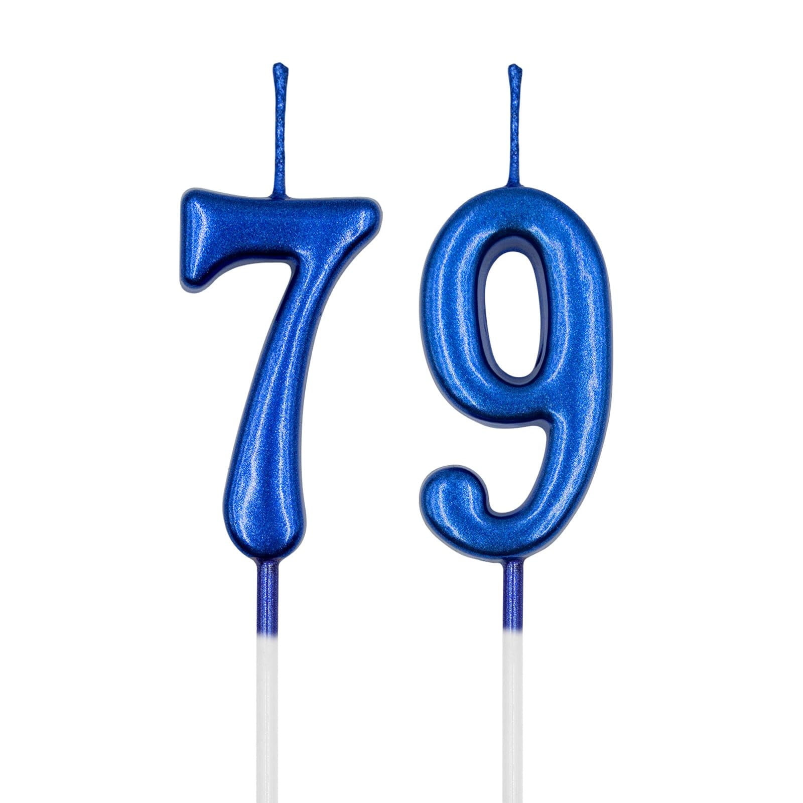 79th & 97th Birthday Candles, Blue Number 79 97 Candle for Cake, Happy ...