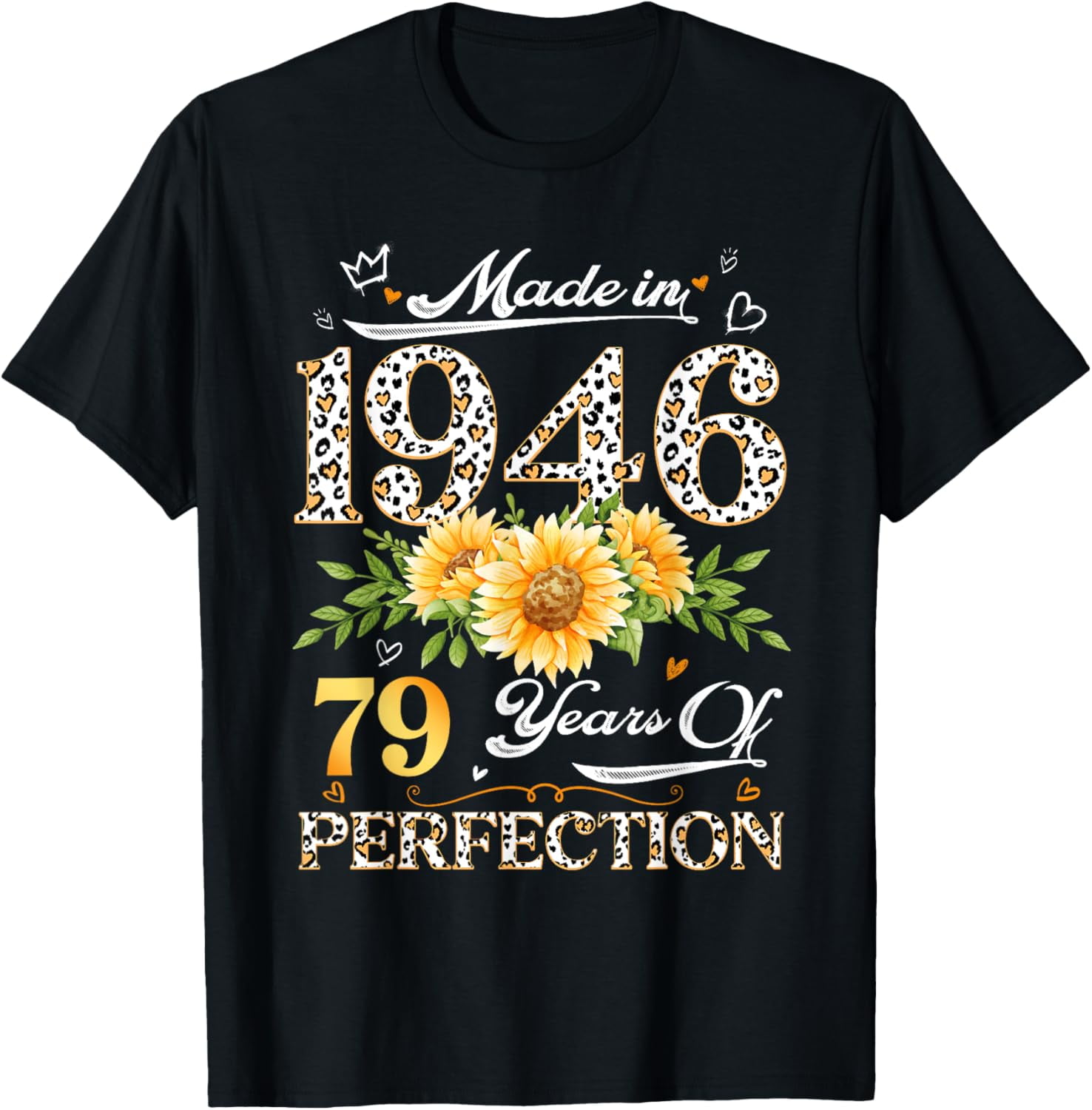 79th Birthday Floral Made in 1946 Gifts 79 Years Old Daisy T-Shirt ...