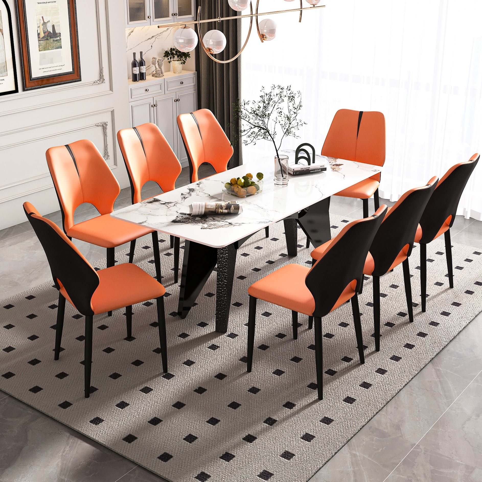 79x35.4 Inches Dining Table | For 6 - 8 People in Various Scenes ...