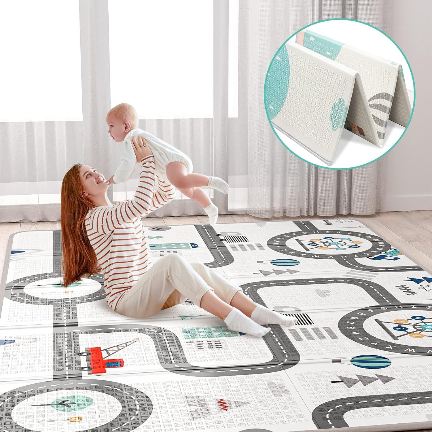 79x59inch Play Mat for Baby - Extra Large, Non-Toxic, Waterproof ...