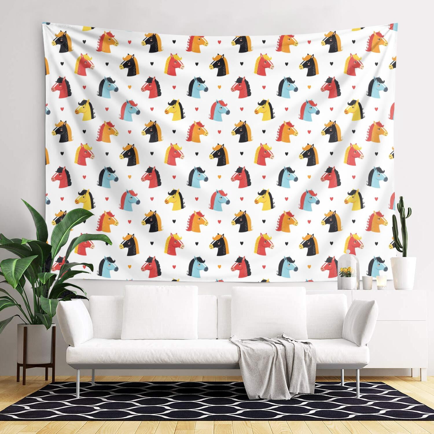 79x60 Inch Rectangle Wall Tapestry for Indoor & Outdoor, Living Room ...