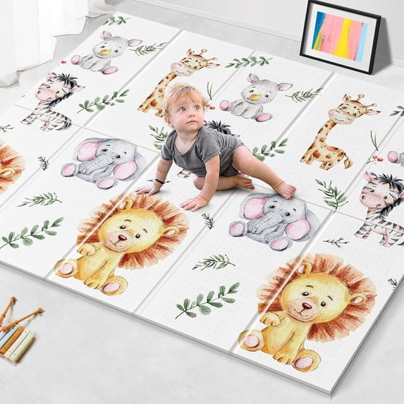 79x71 Extra Lar Baby Play Mat for Floor, Foldable Foam Playmat Babies 0 ...