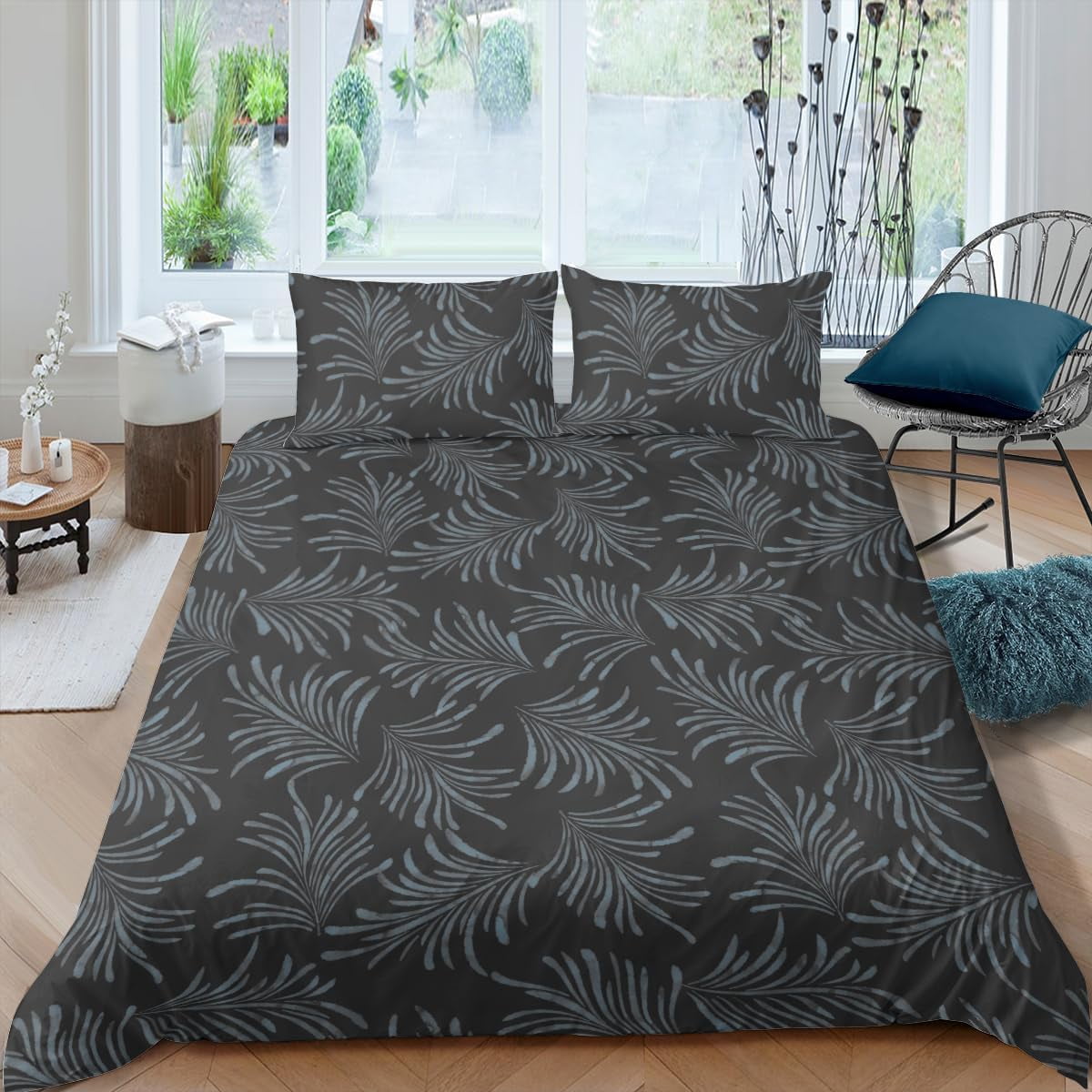 79x90 inch Duvet Cover Watercolor Style Duvet Cover Set Wild Fern ...