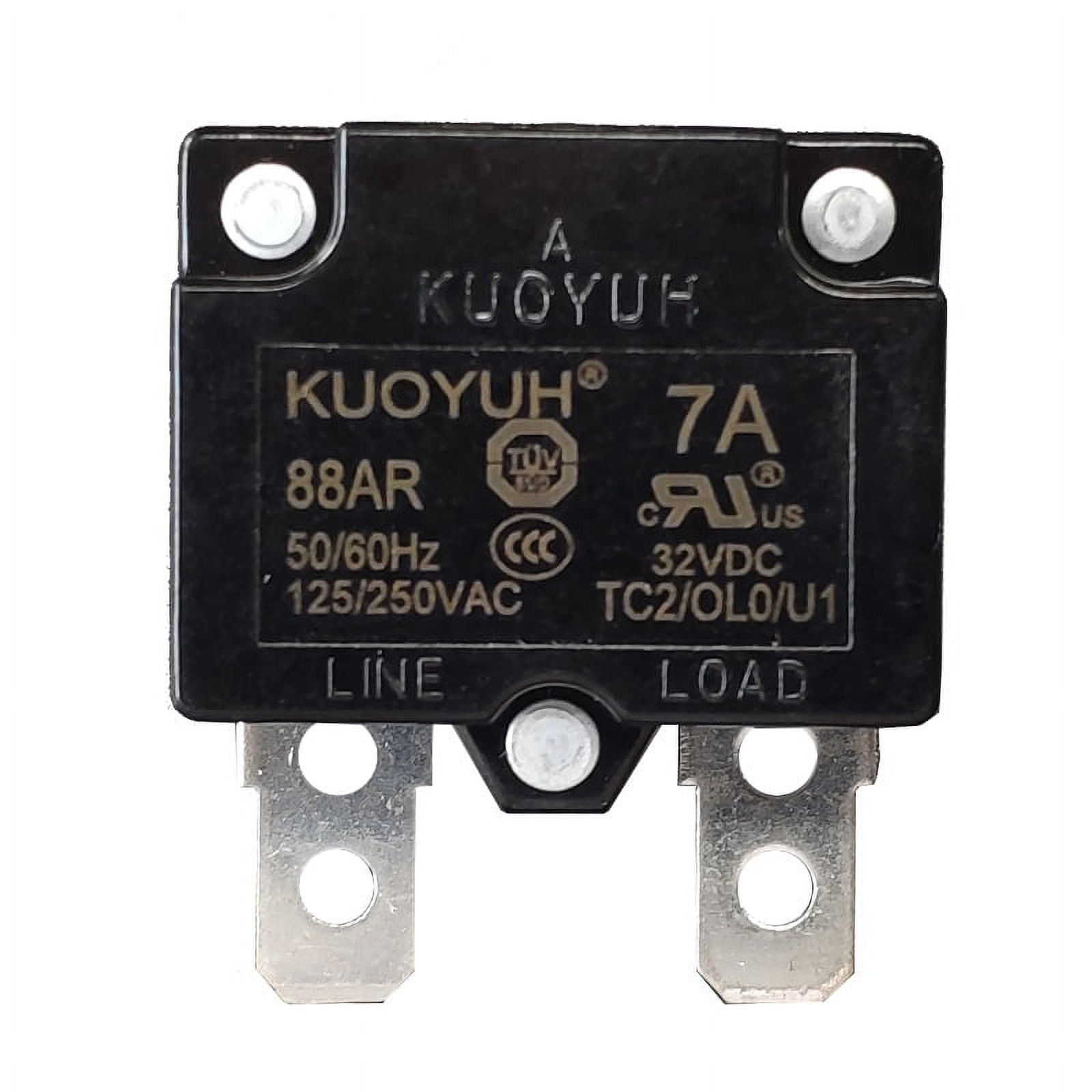 7A Circuit Breaker - KUOYUH 7 Amp 88AR Series Automatic-Reset Thermal ...