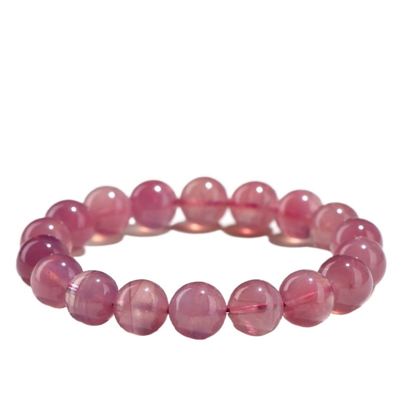 7A Grade Pink Jadeite Bracelet Natural Raw Stone, 10mm Round Beads ...