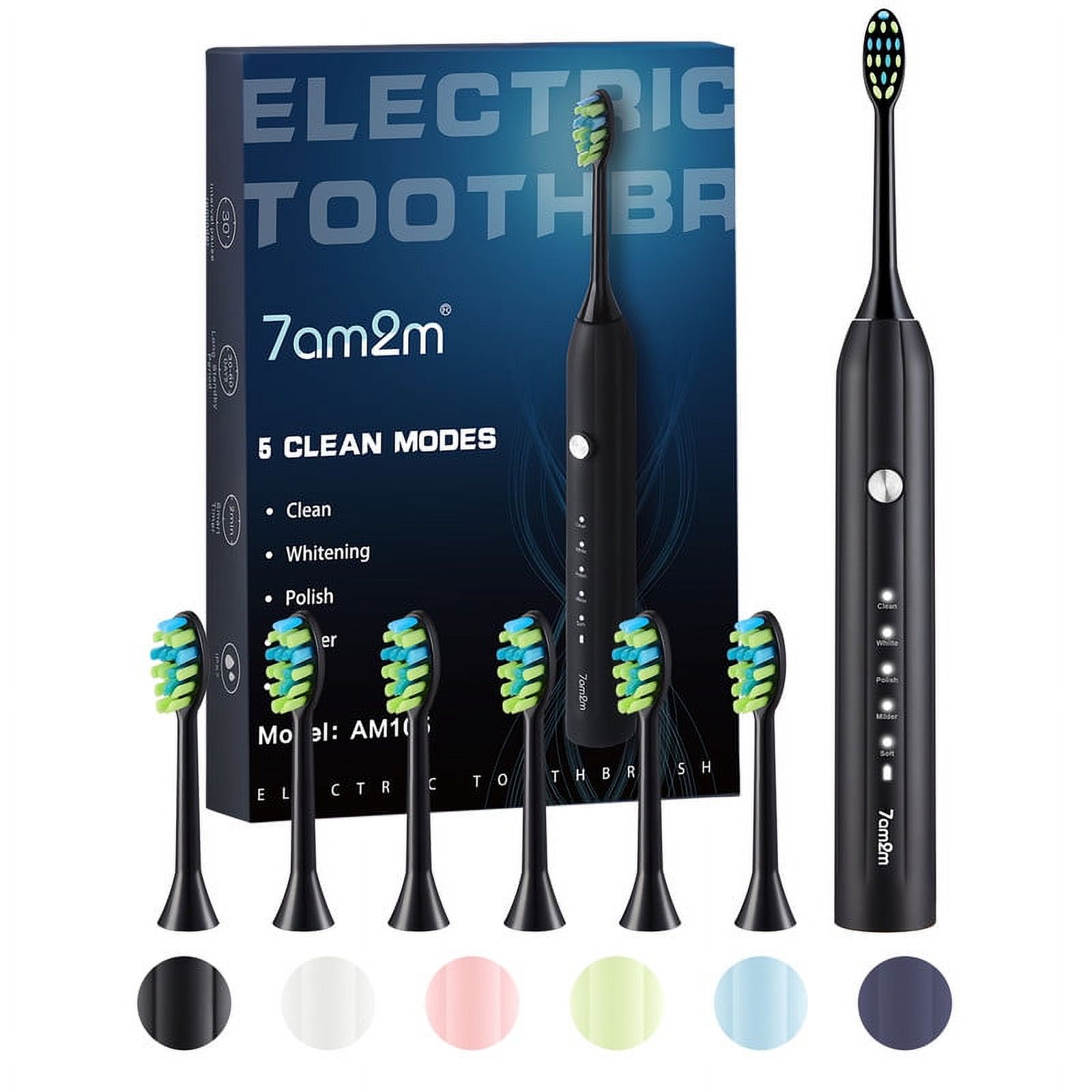 7AM2M Sonic Electric Toothbrush for Adults and Kids, One Charge for 90 ...