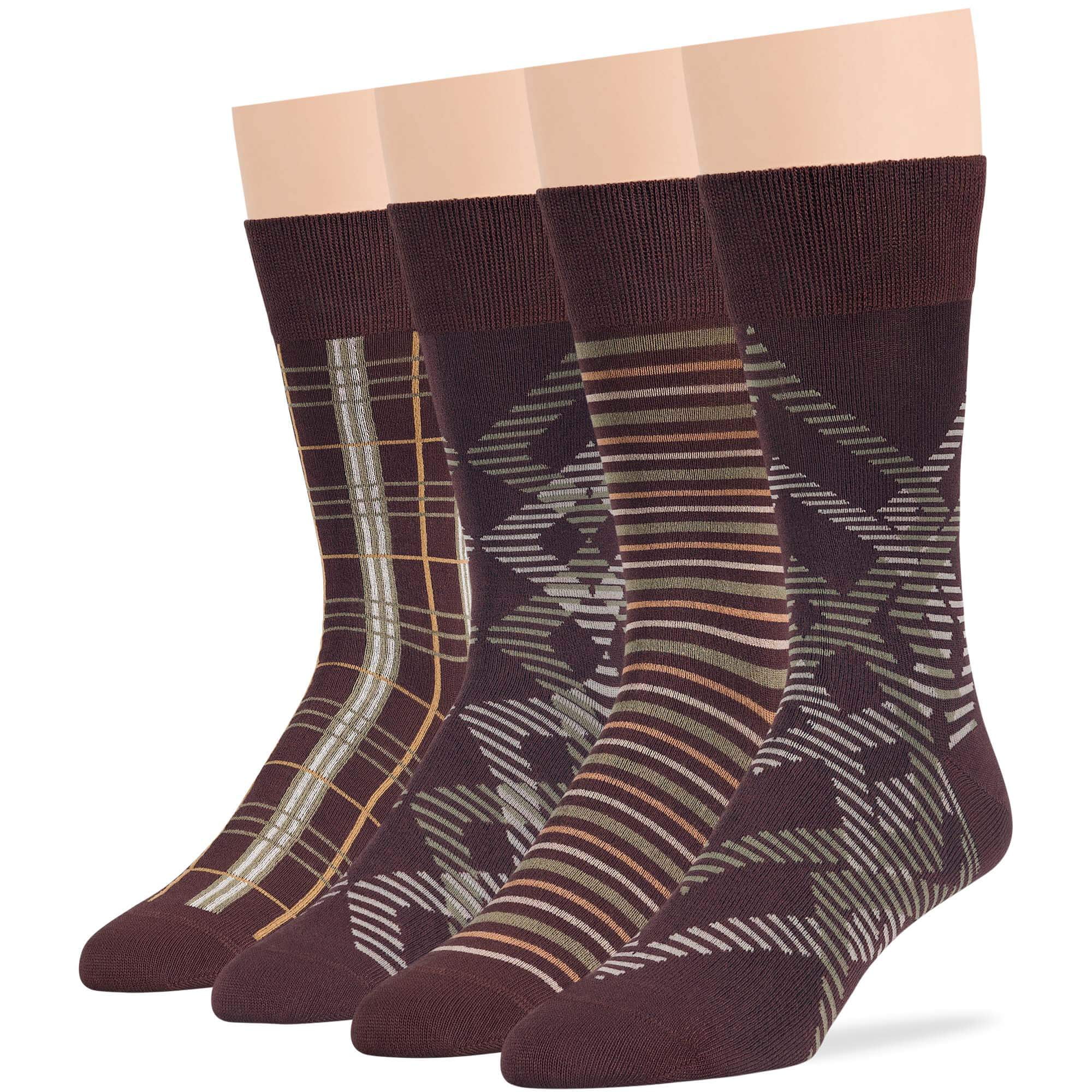 7BIGSTARS KINGDOM Men Bamboo Fashion Dress Crew Sock - 4 Pack ...