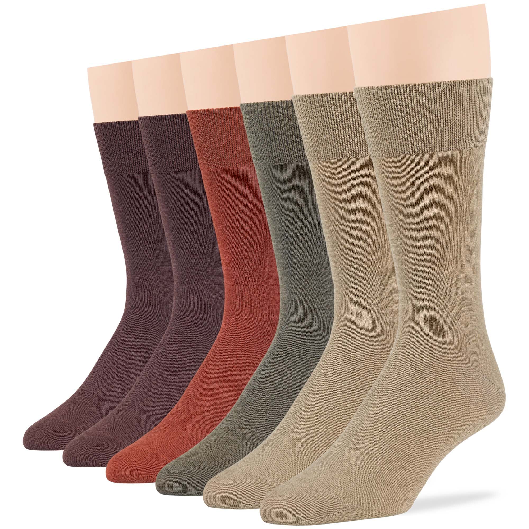 7BIGSTARS KINGDOM Men's Cotton Dress Socks -6 pack- Thin Business Calf ...