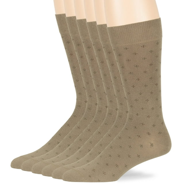7BIGSTARS KINGDOM Men's Dress Socks Cotton - 6 pack- Dotted Crew Casual ...