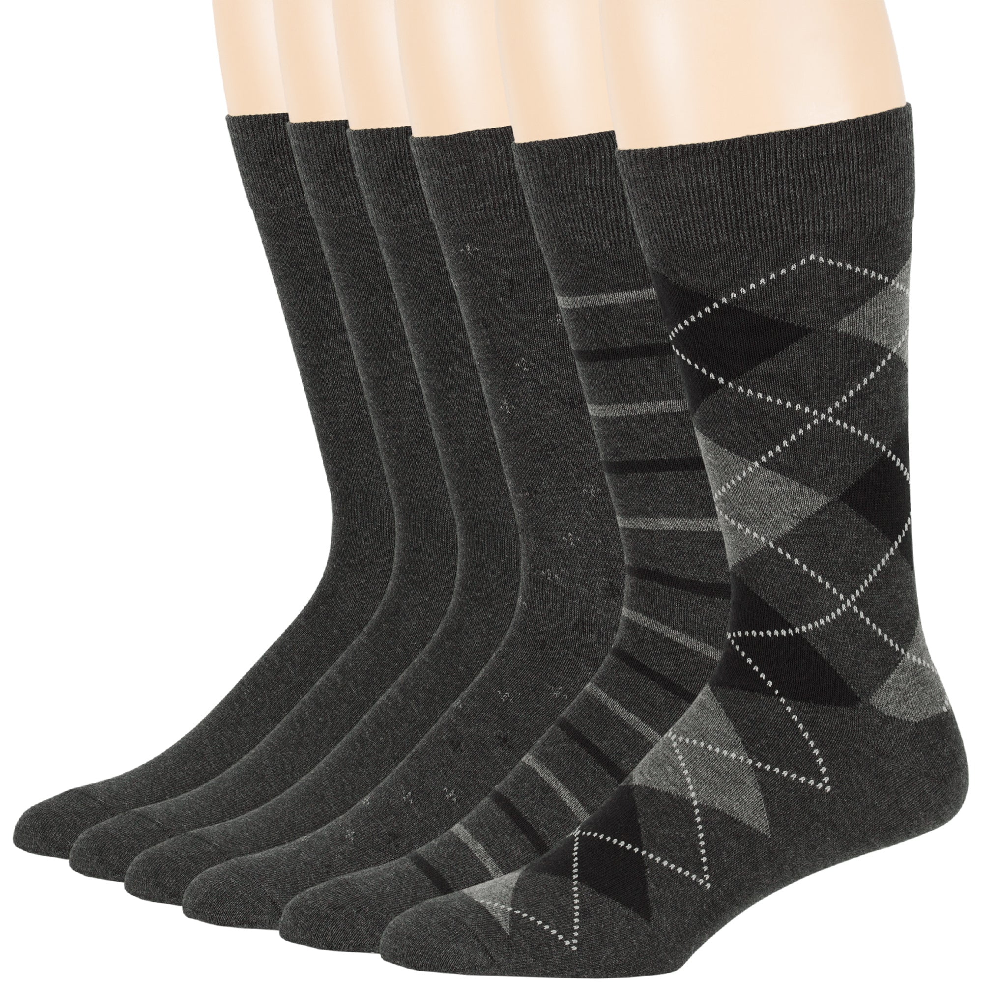 7BIGSTARS KINGDOM Men's Dress Socks Cotton -6 pack- Fashion Thin ...