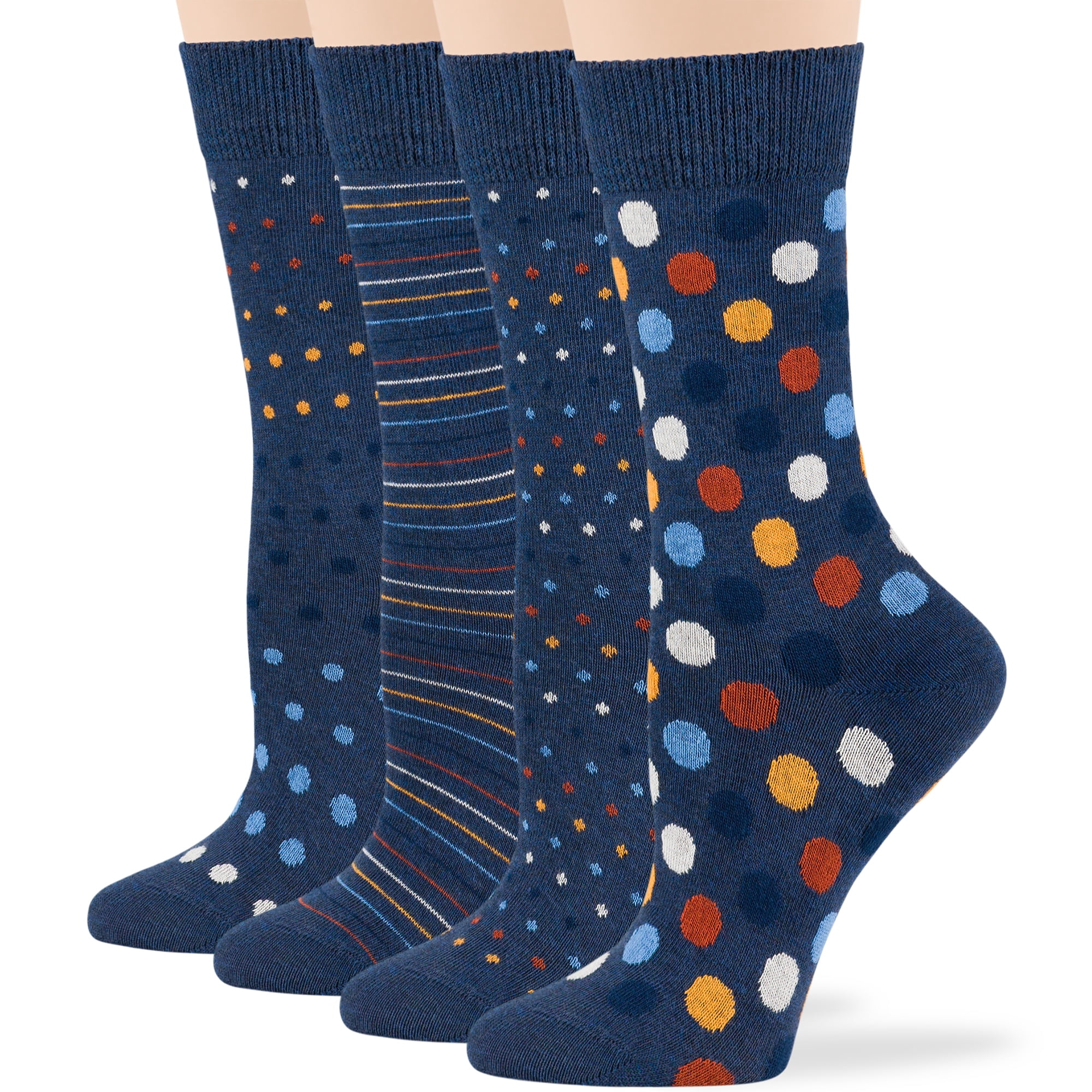 7BIGSTARS KINGDOM Women's Cotton Crew Fashion Socks - 4 Pack Medium ...
