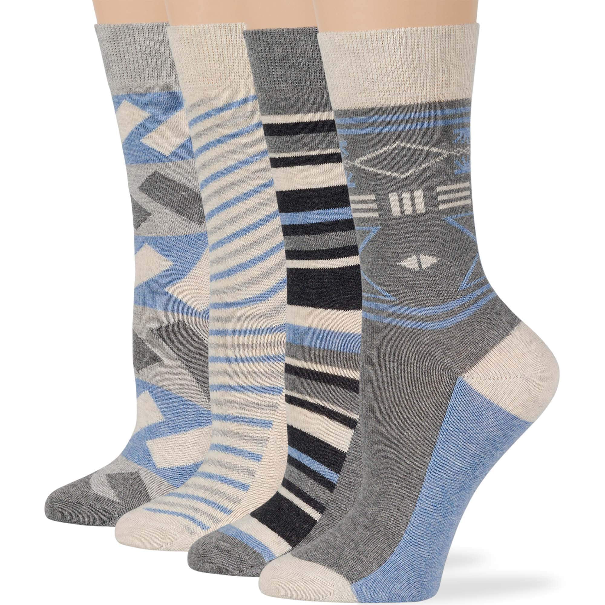 7BIGSTARS KINGDOM Women's Cotton Fun Socks - 4 Pack Large -Indian ...