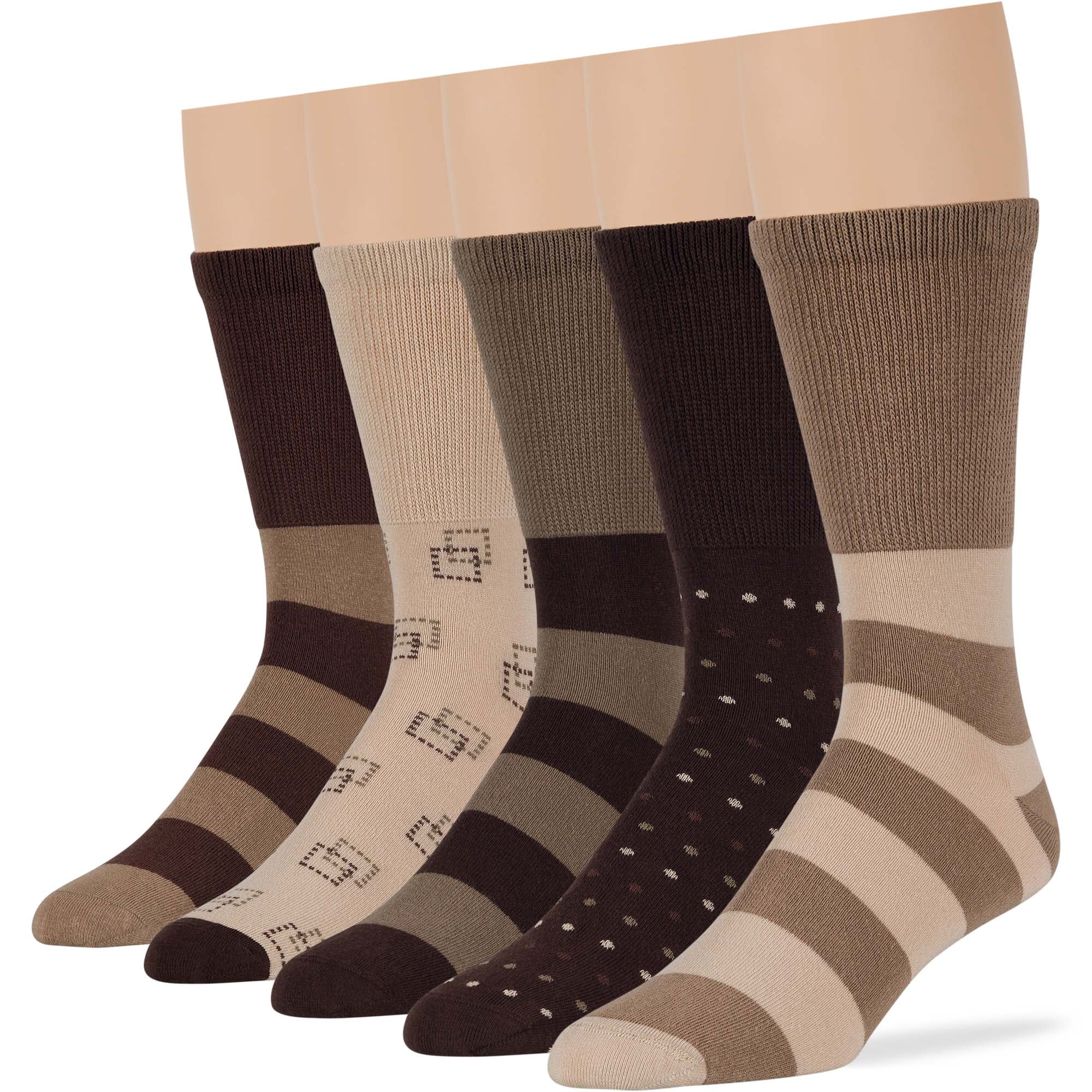 7 Big Stars Kingdom Men's Diabetic Non-Binding Cotton Crew Socks - 5 ...